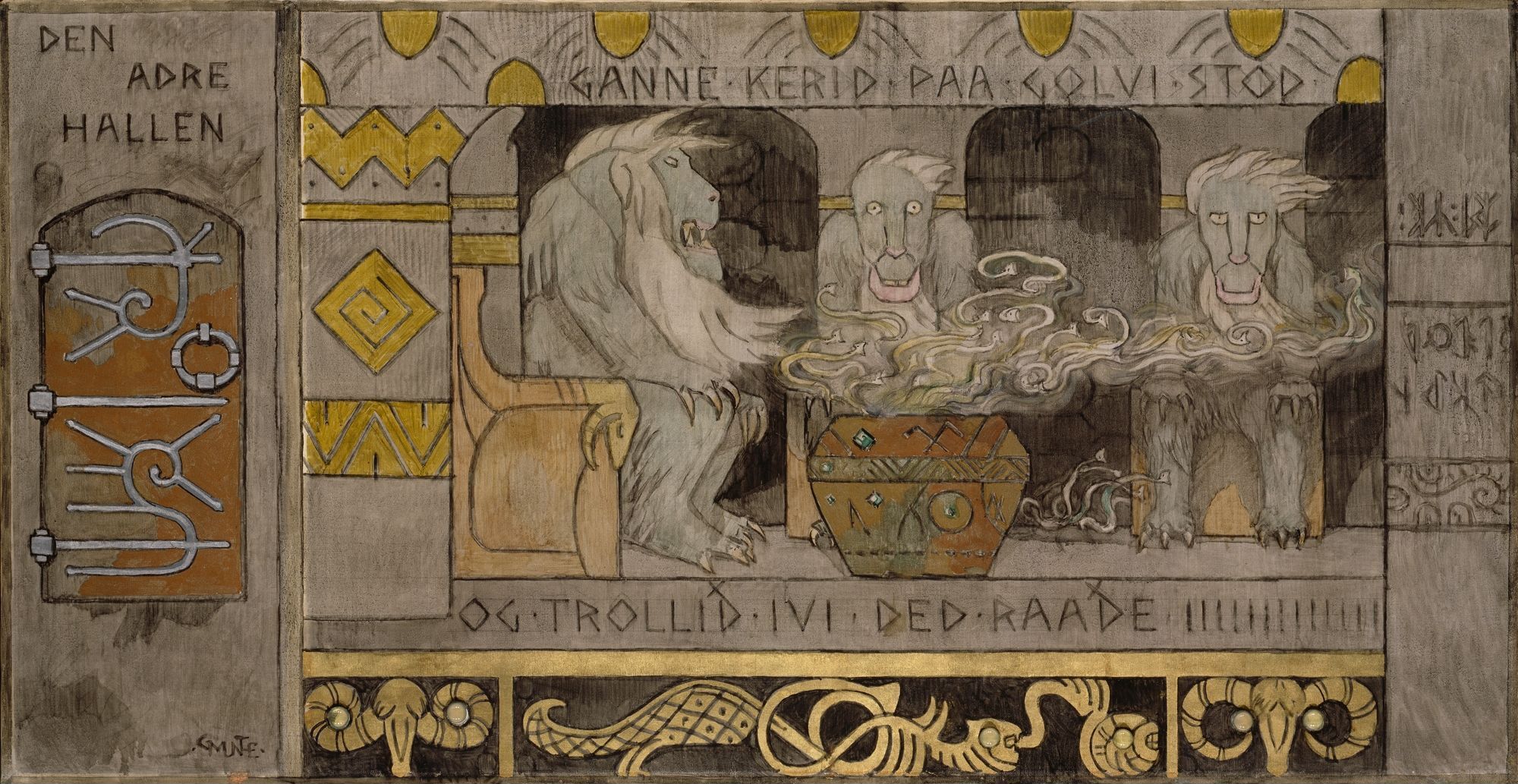 Gerhard Munthe - Norwegian textile, furniture, Interior Designer